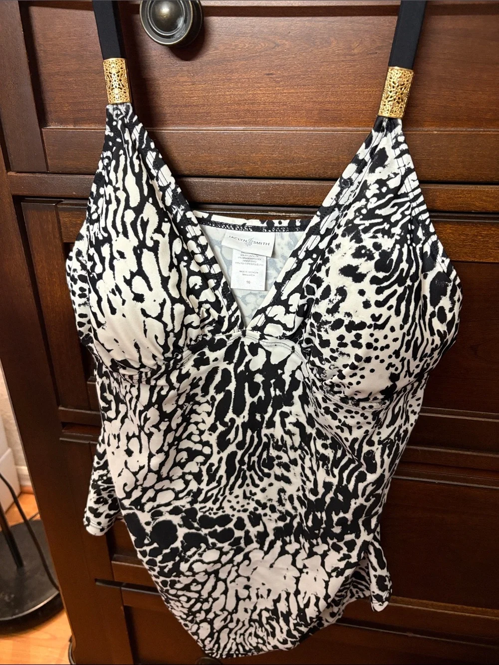 Jaclyn Smith | Swim | Jaclyn Smith Black And White Animal Print Tankini ...
